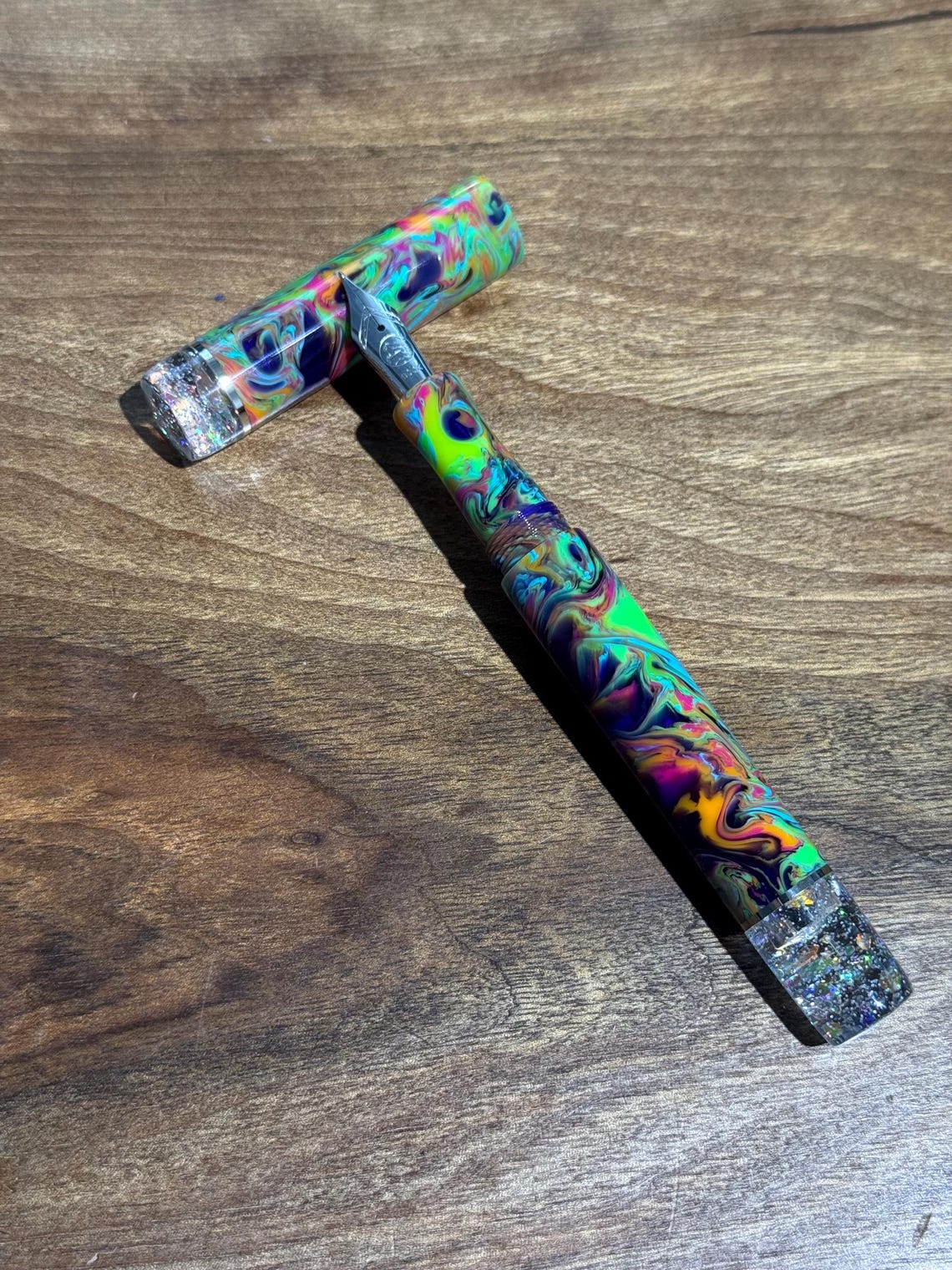 Handmade Dank Blank Holographic Fountain Pen With Matching Finials ...