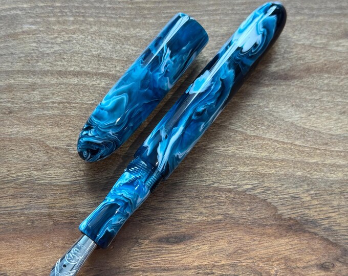 Handmade 'arctic Blast' Fountain Pen, Luxury Ink Pen Collection - Etsy