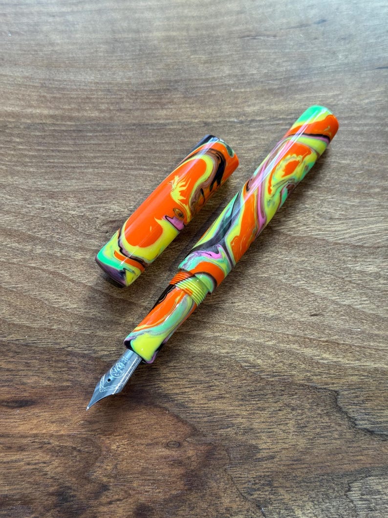 Handmade 'laser Punk Graffiti Melt' Fountain Pen, Luxury Collectable ...