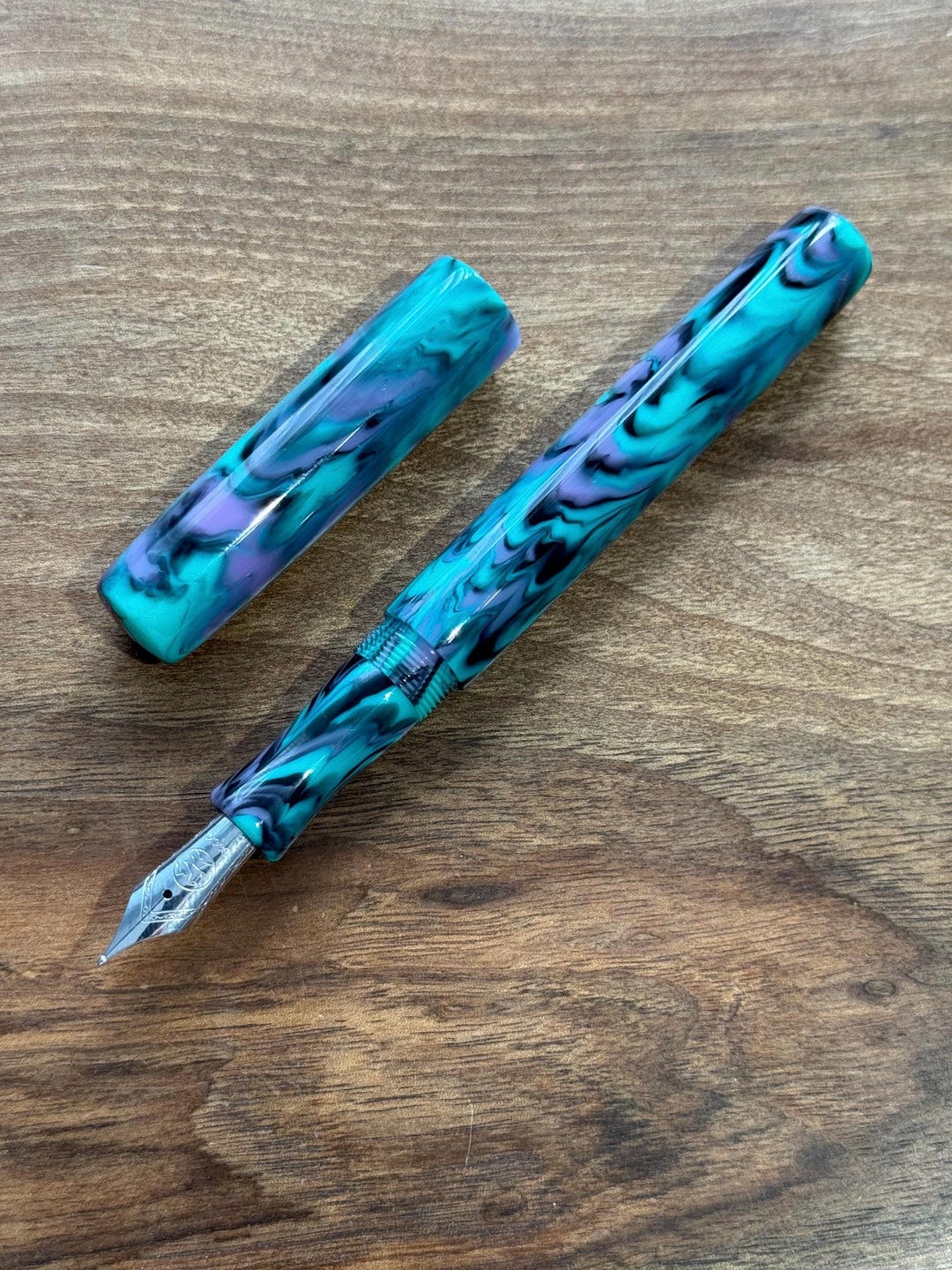 Handmade Turquoise Swirl Fountain Pen - Etsy