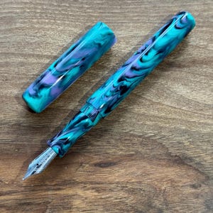 Handmade Turquoise Swirl Fountain Pen - Etsy