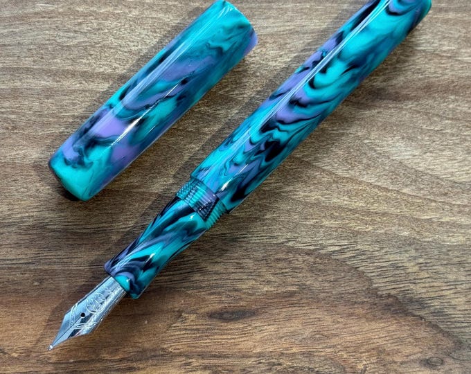 Handmade Turquoise Swirl Fountain Pen - Etsy