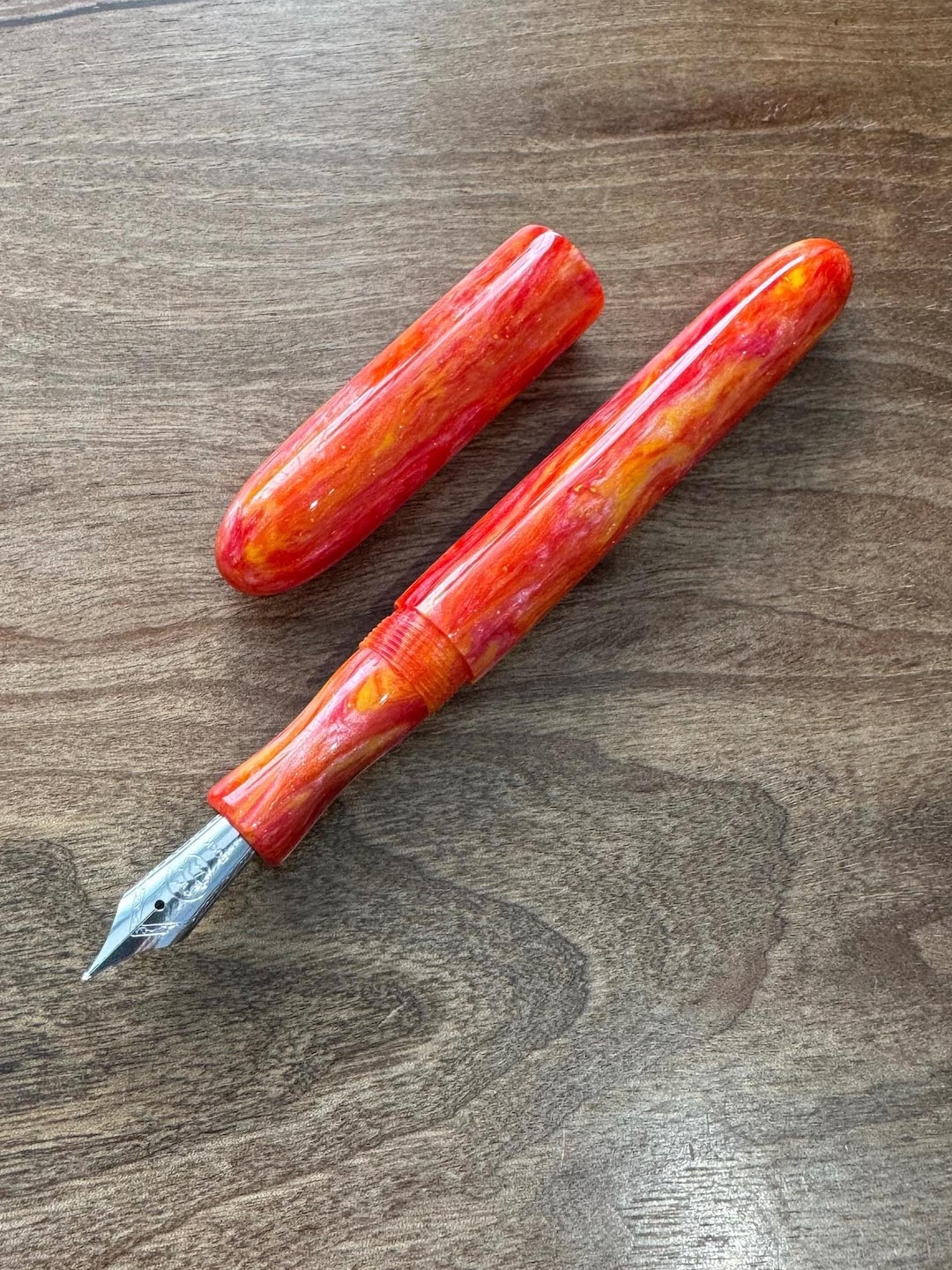 Handmade Bright Orange Diamondcast Fountain Pen - Etsy