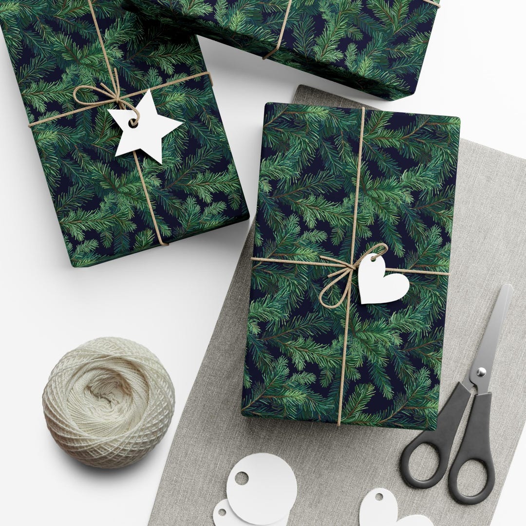 Colorado Spruce Tree Gift Wrapping Paper Evergreen Conifer Dark Green ...