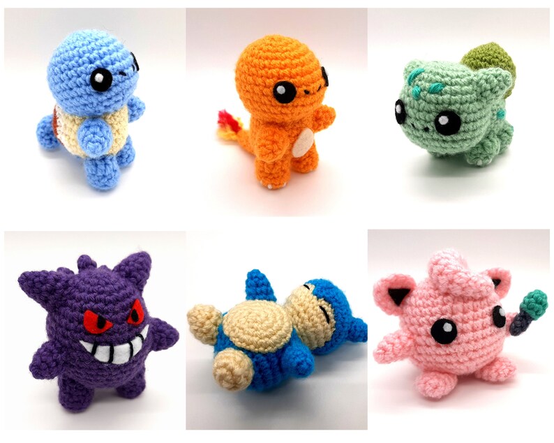Amigurumi Mini Pokemon Crochet Pokemon Keychains Charmander Bulbasaur ...