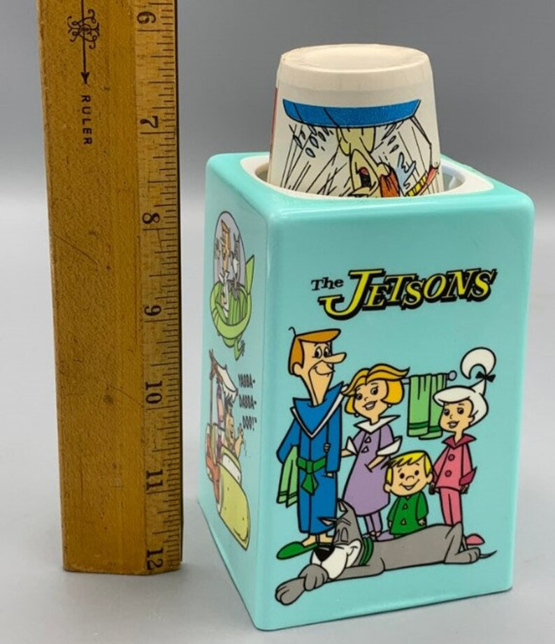 1990 Hanna Barbera Flinstones/jetsons Pop-up Dixie Cup Dispenser ...