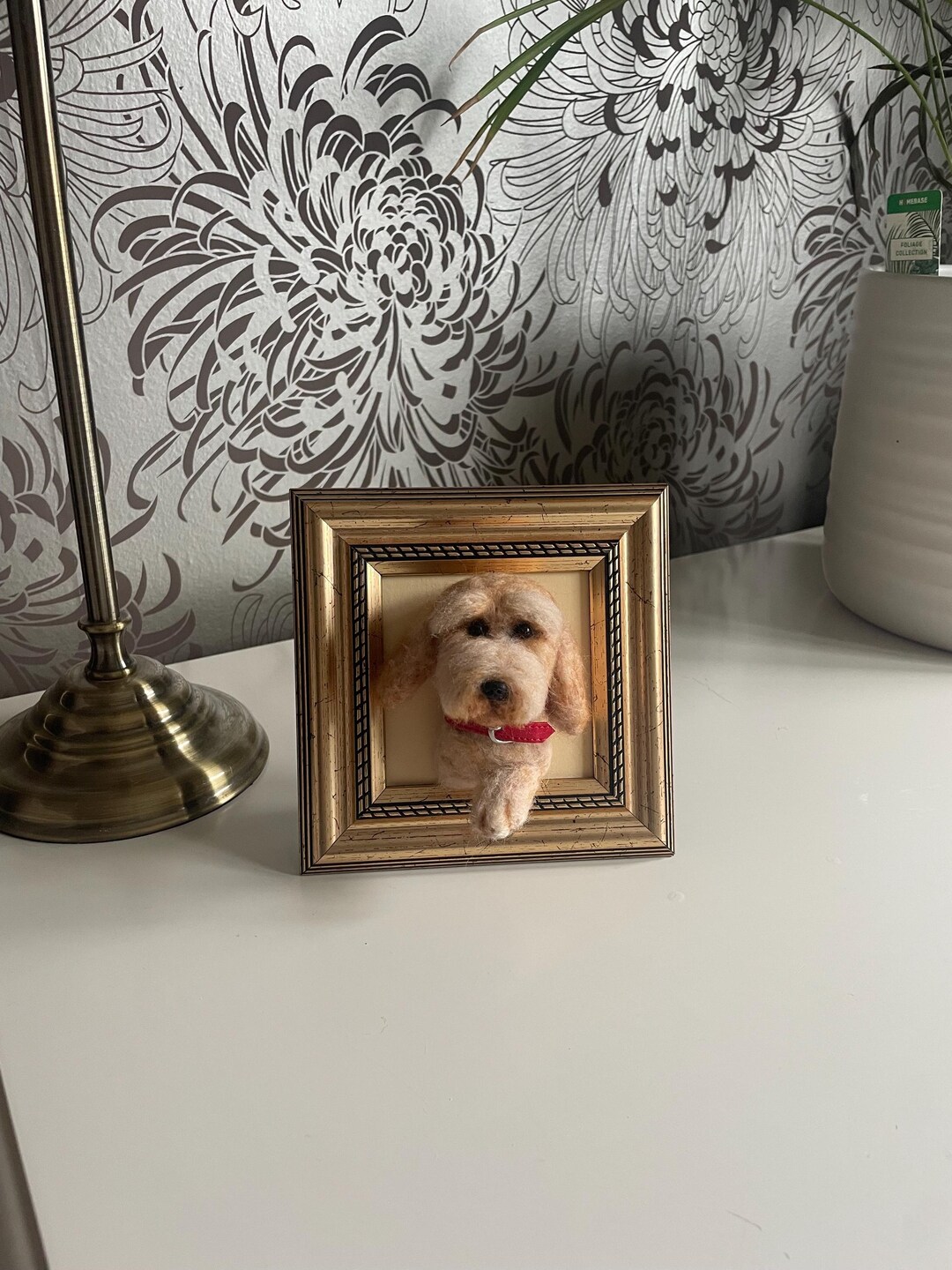 Custom Made 3D Dog Sculpture Picture Needle Felted Pet Portrait Picture ...