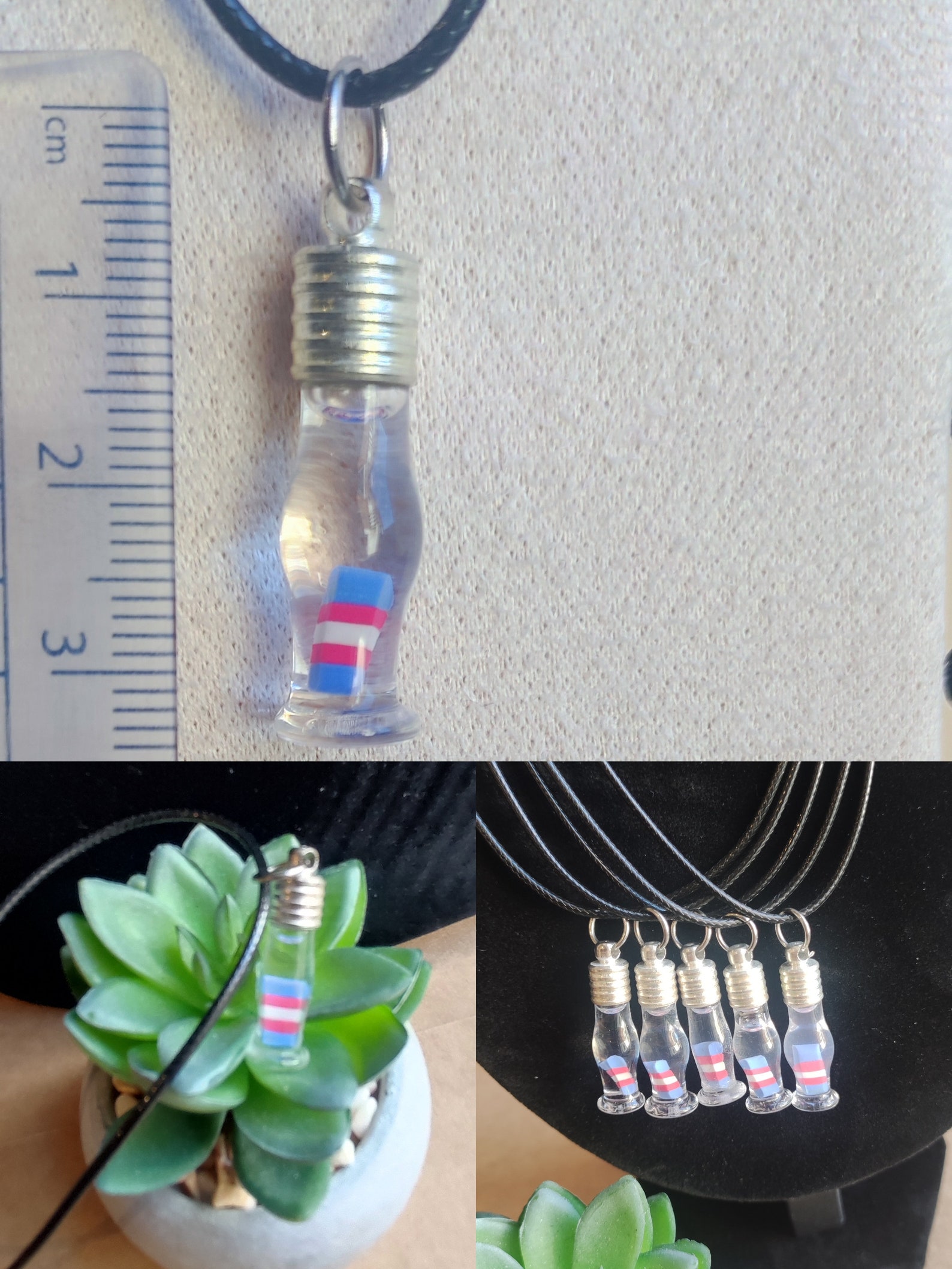 Pride Flag Glass Vial Necklace: Miniature Rice Grain LGBTQ+ Flags - Etsy