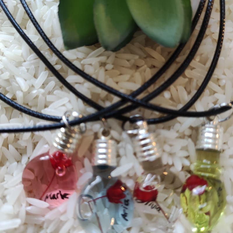 Name on Rice Necklace - Etsy