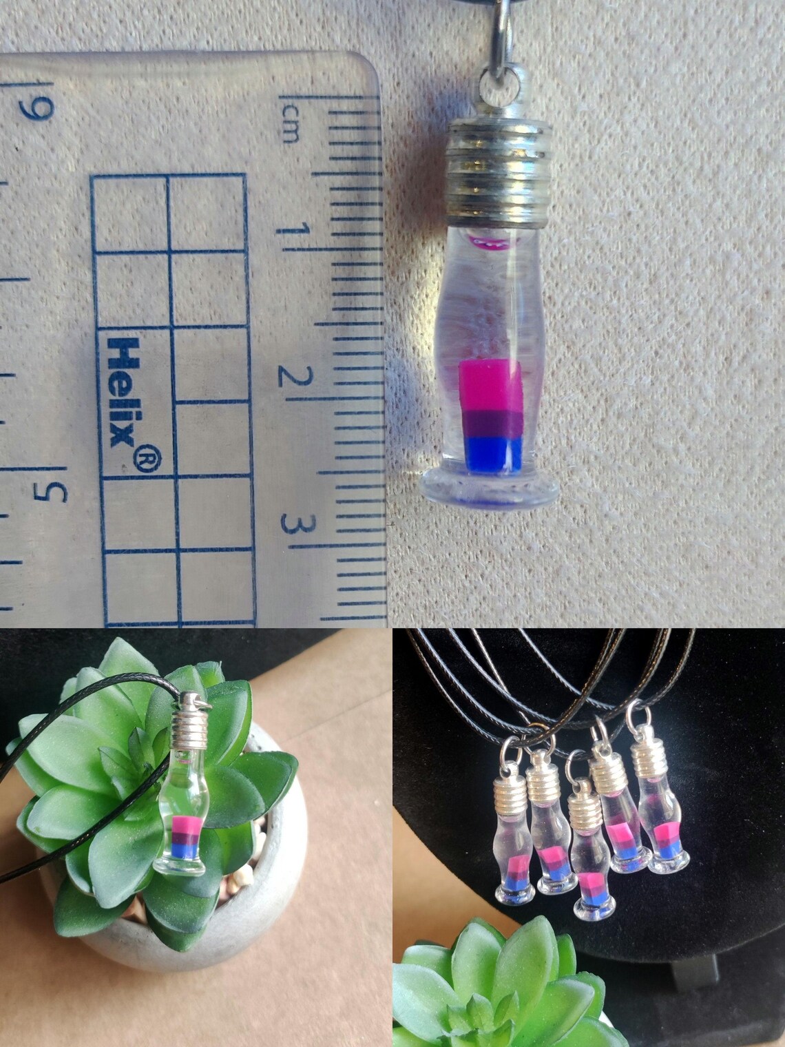 Pride Flag Glass Vial Necklace: Miniature Rice Grain LGBTQ+ Flags - Etsy