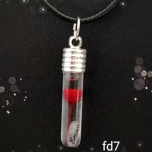 Handwritten Name Elixir Pendants on Rice Grain in Tiny Bottles - Unique ...