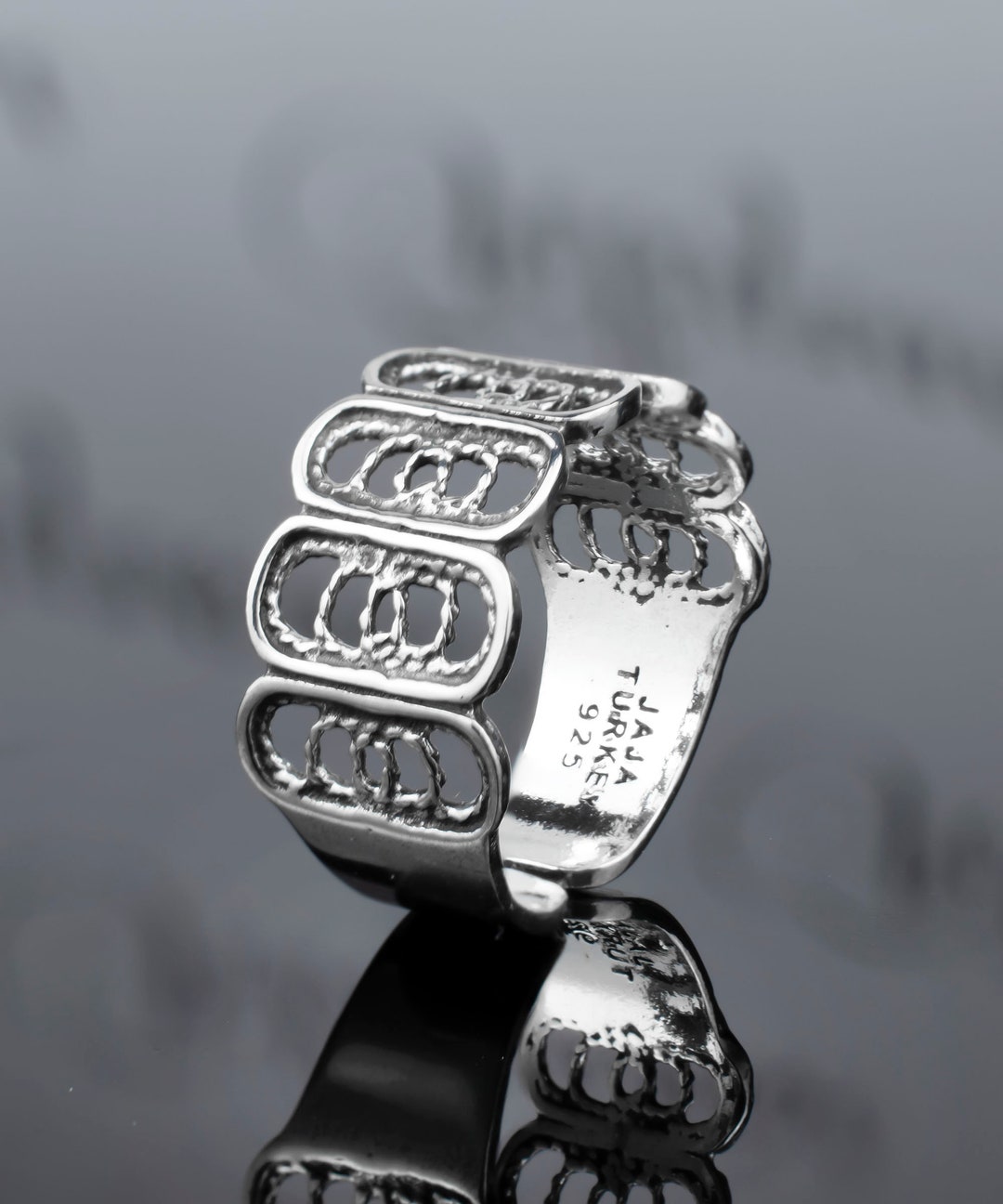 925 Sterling Silver Women Pinkie Finger First Knuckle Ring, Filigree ...