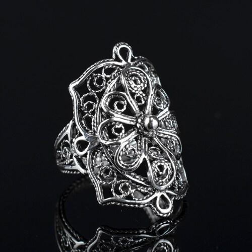 Sterling Silver Filigree Lace Women Dainty Ring Flower - Etsy