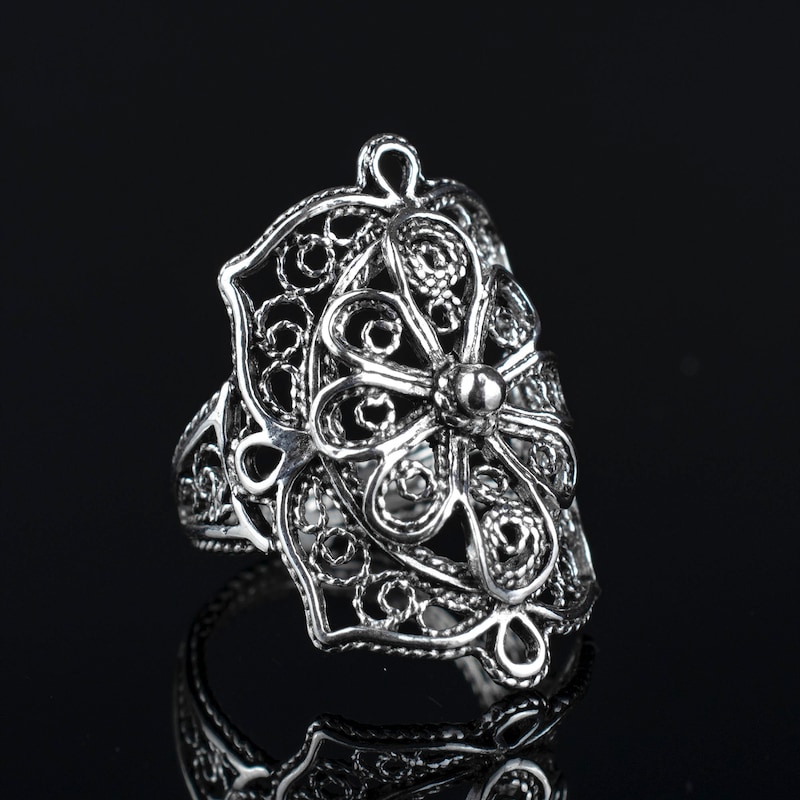 Lace Filigree Ring - Etsy