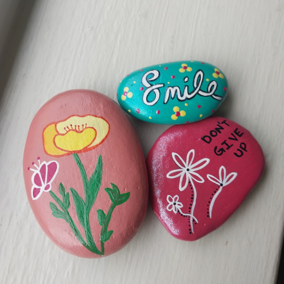 Inspirational Painted Rocks, Grounding Stones, Mental Health, Painted ...