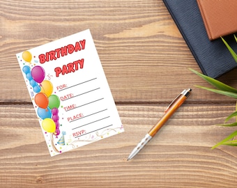 Fill in Birthday Party Invitation, Blank Birthday Party Invitation ...