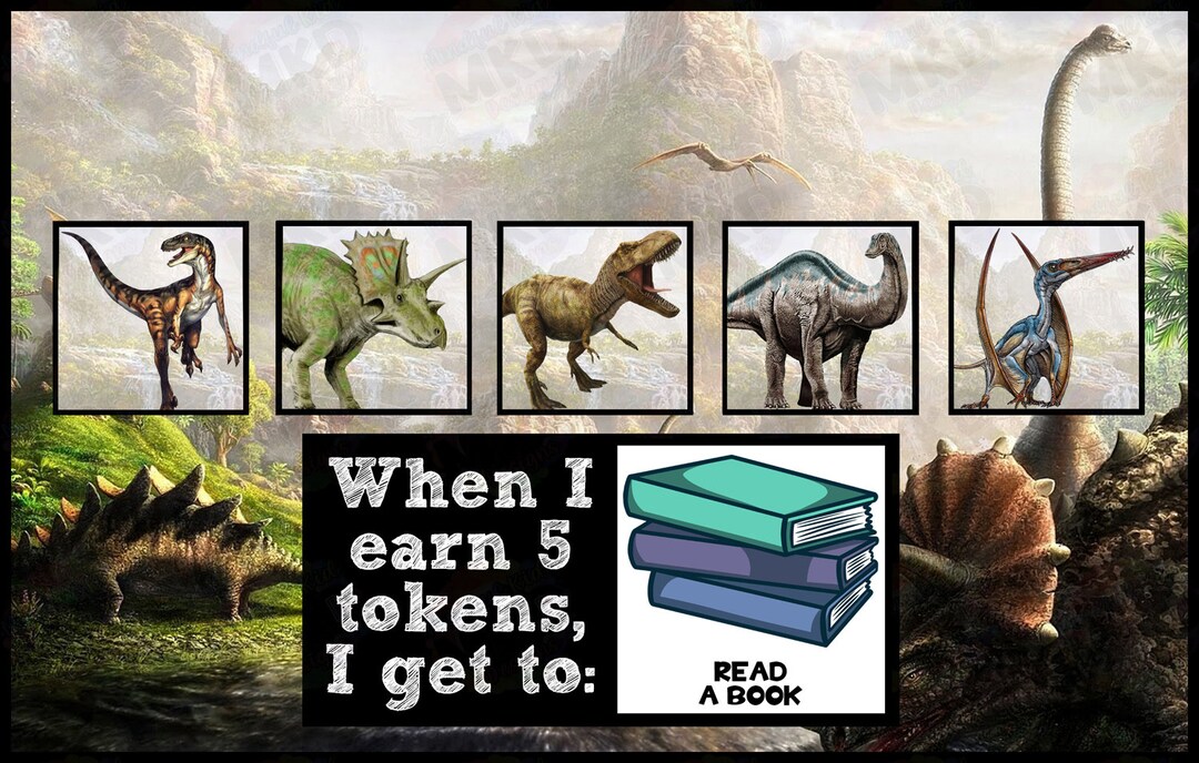 Dinosaur Themed Behavior Chart/reward Chart/token Board Quick Shipping ...