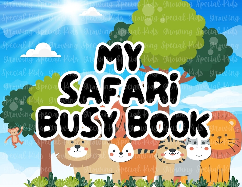 Safari Themed Preschool/autism Busy Book - Printable Christmas Gift for ...