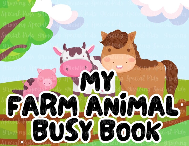 Farm Animal Themed Preschool/autism Busy Book - Printable Christmas ...