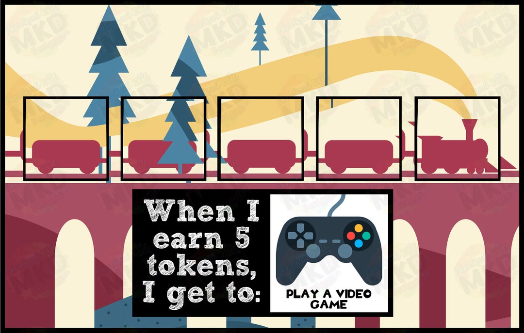 Train Themed Behavior Chart/reward Chart/token Board Quick Shipping - Etsy