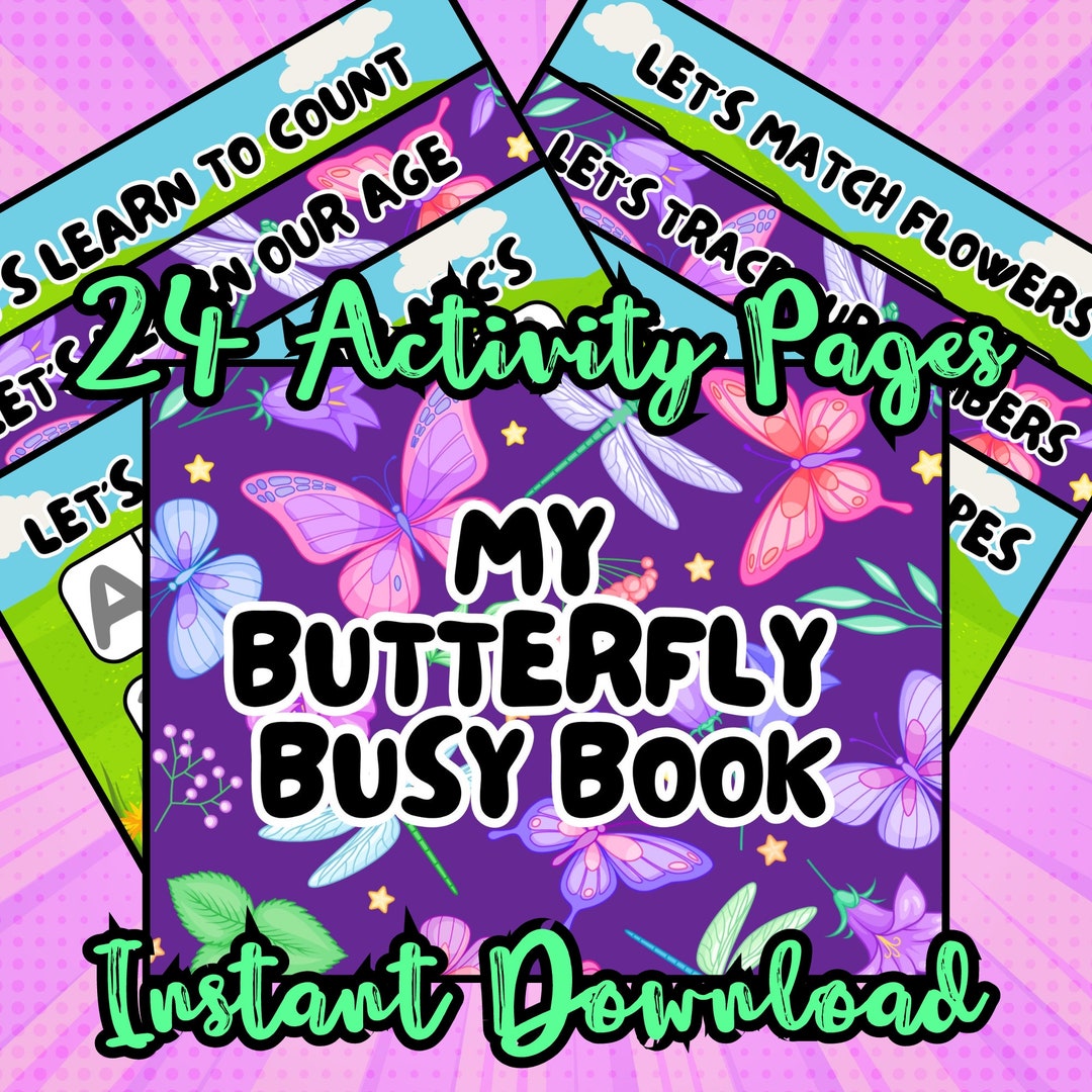 Butterfly Themed Preschool/autism Busy Book - Printable Christmas Gift ...