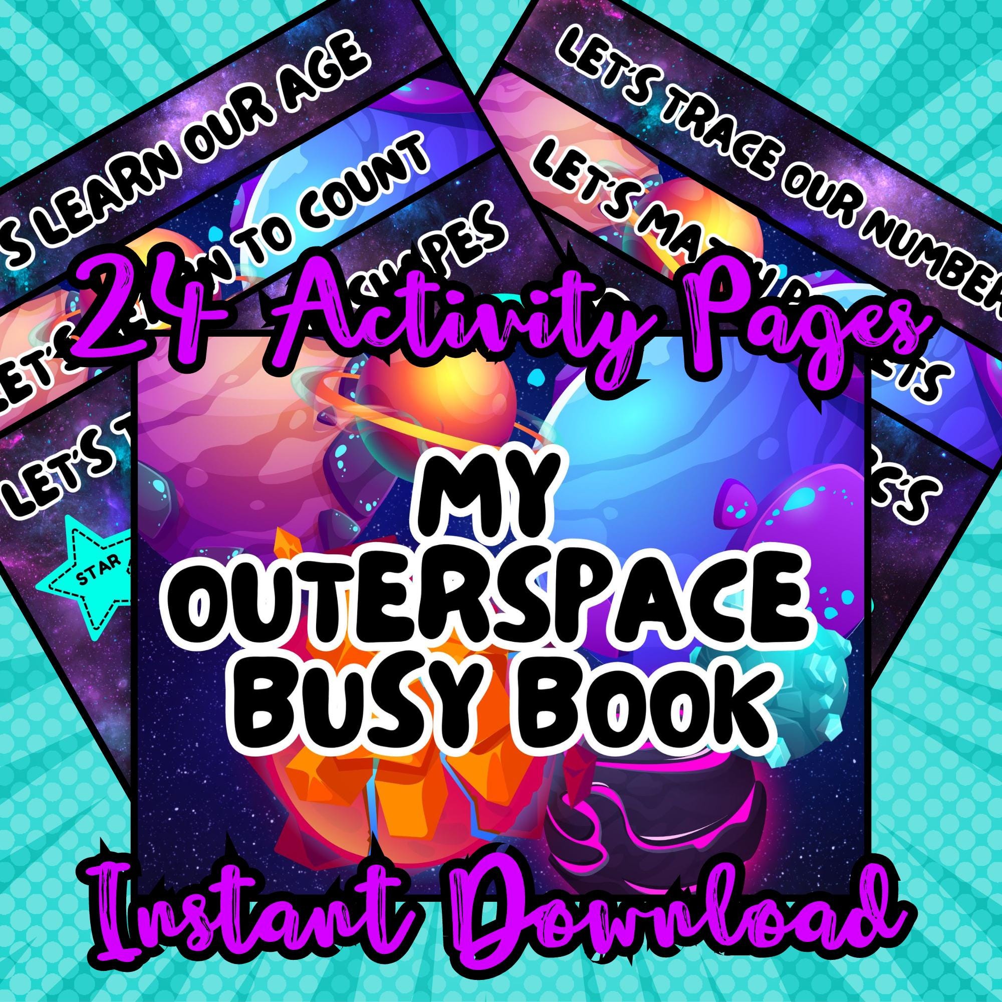 Space Themed Preschool/autism Busy Book - Printable Christmas Gift for ...