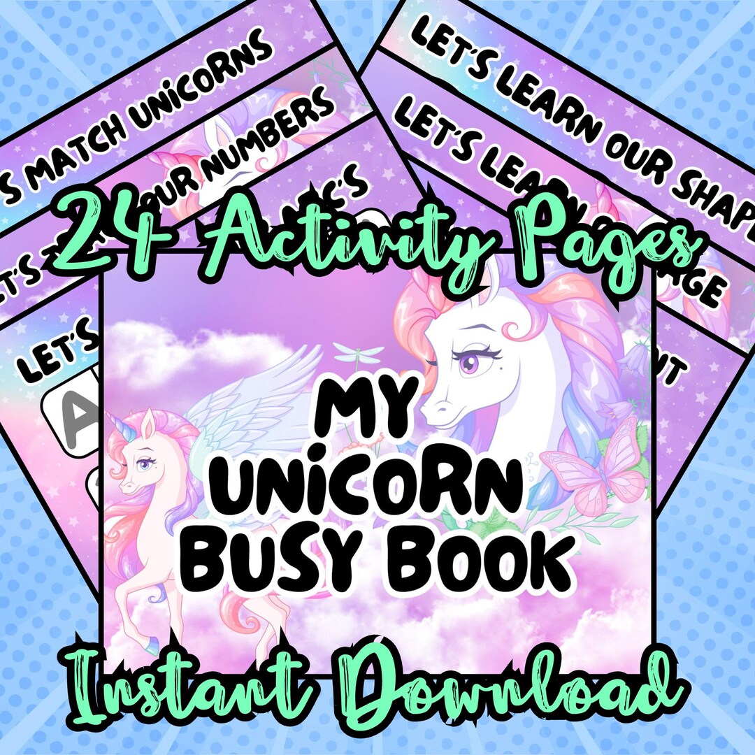 Unicorn Themed Preschool/autism Busy Book - Printable Christmas Gift ...
