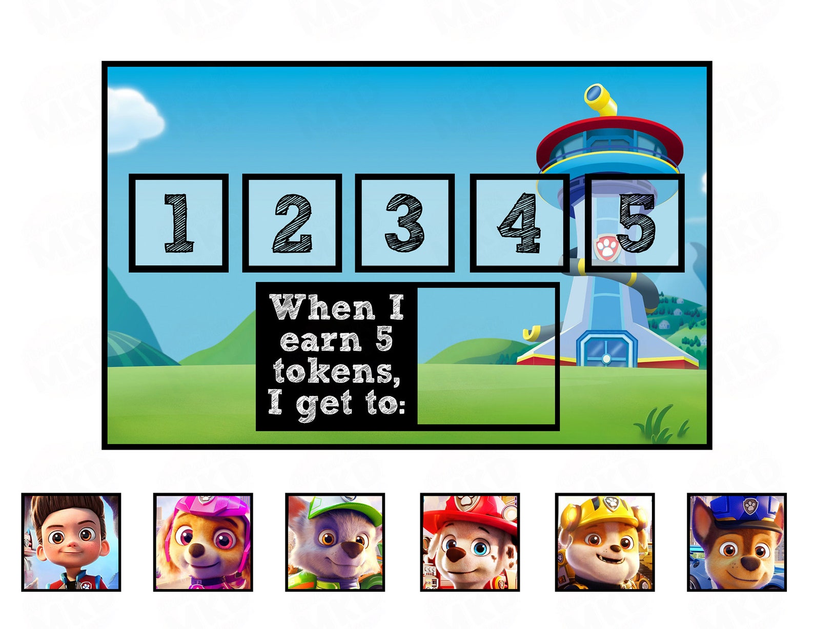 Paw Patrol Inspired Behavior Chart/reward Chart/token Board | Etsy UK