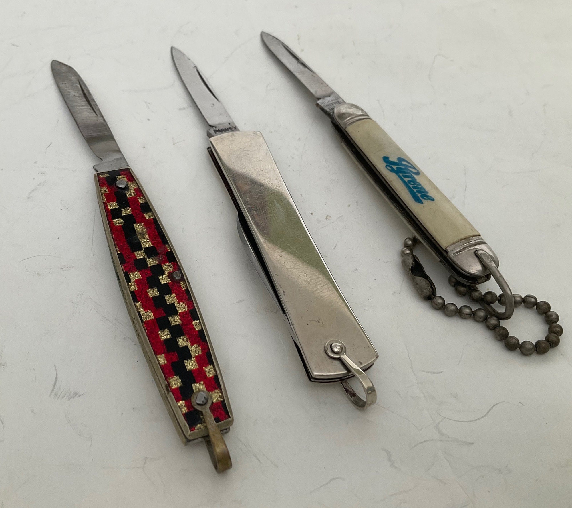 Three Miniature Pocket Pen Knives, Folding Knives, Vintage GM Canada ...