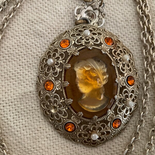 Amber Glass Cameo - Etsy