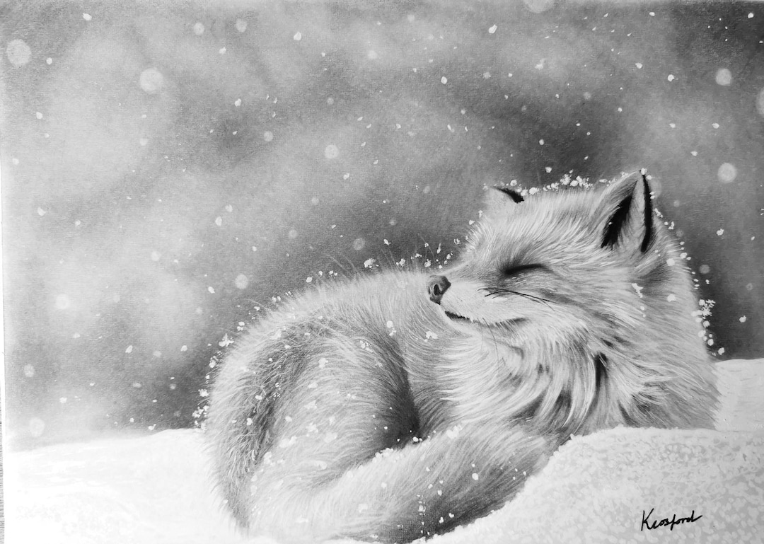 The Silent Fox Original Artwork Wall Art Ready to Hang Fox Lovers Free ...