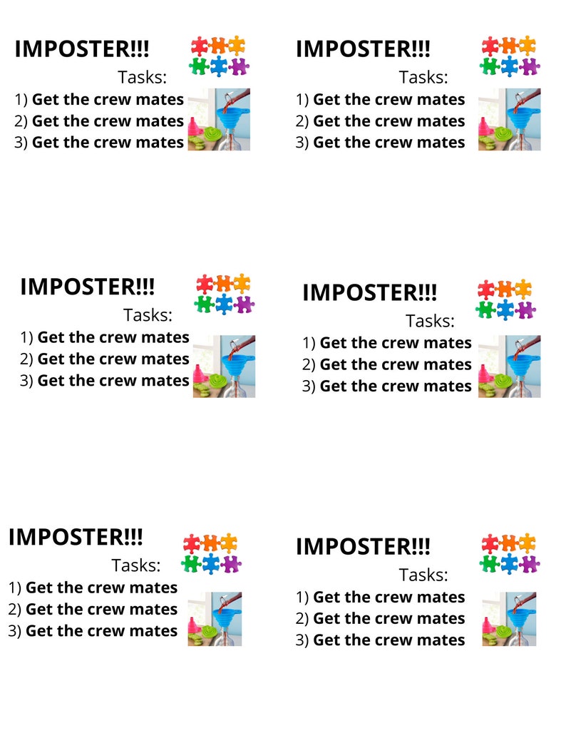 Among Us - at Home Party - Task Cards, Cupcake Toppers, Printables - Etsy