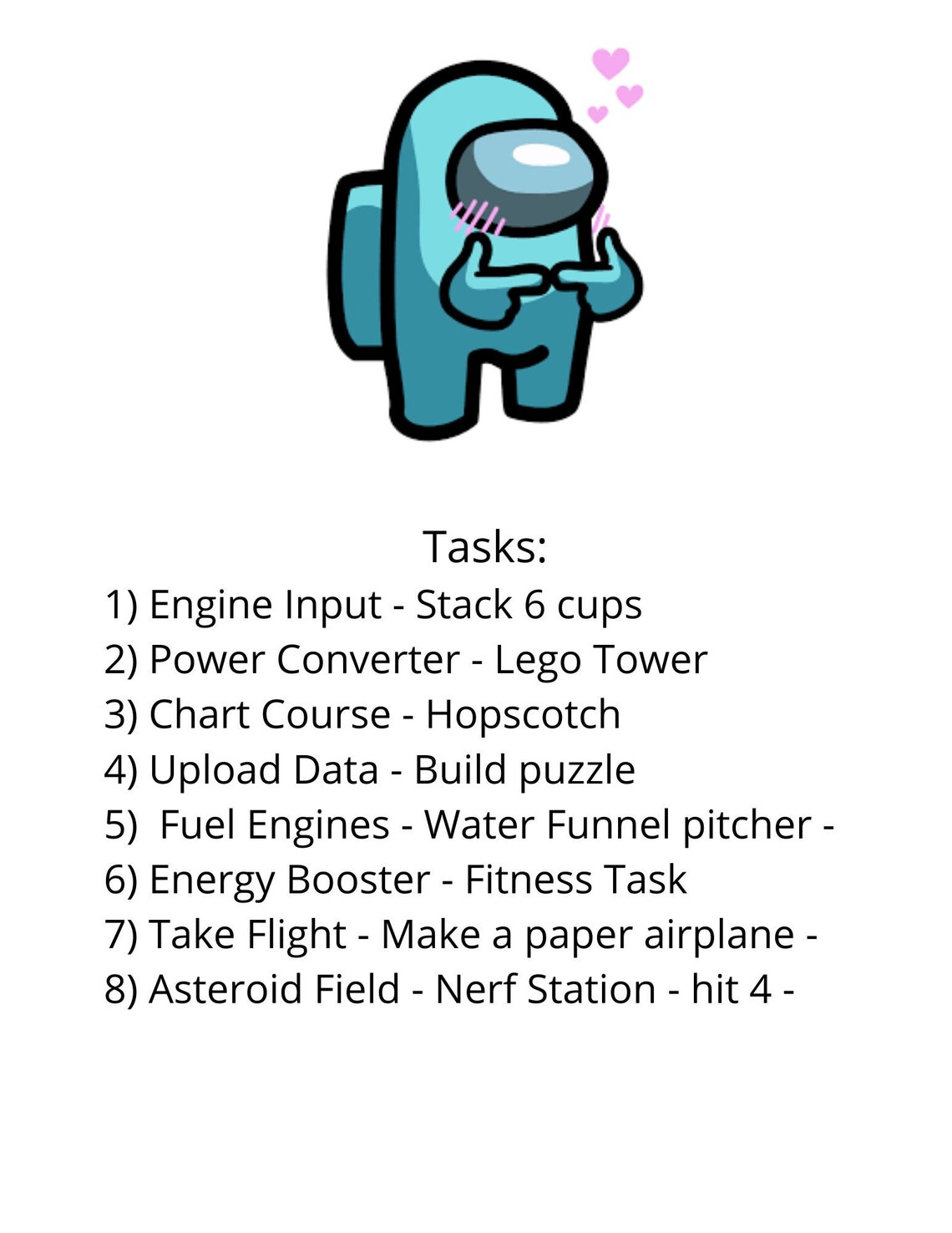 Among Us - at Home Party - Task Cards, Cupcake Toppers, Printables - Etsy