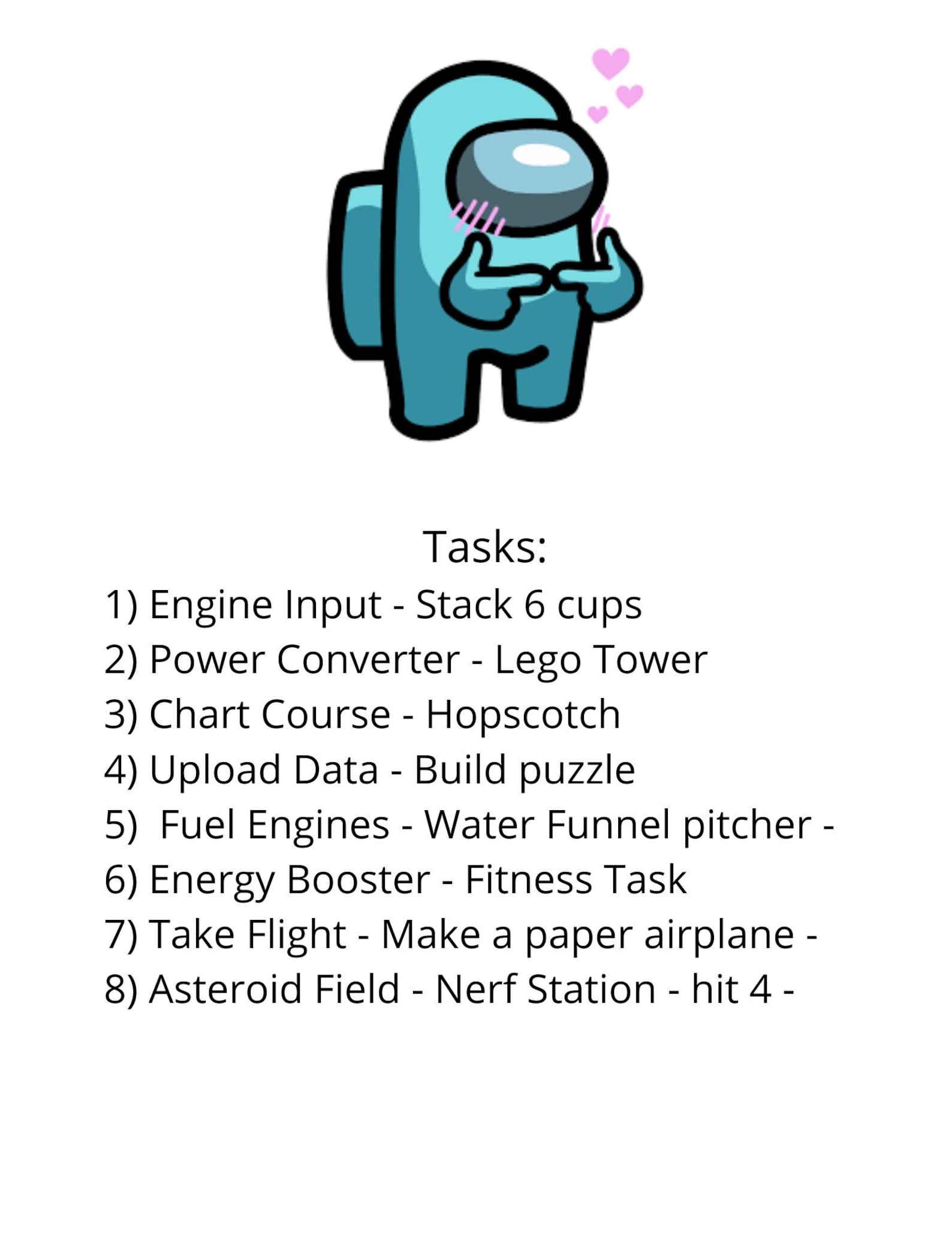 Among Us - at Home Party - Task Cards, Cupcake Toppers, Printables - Etsy