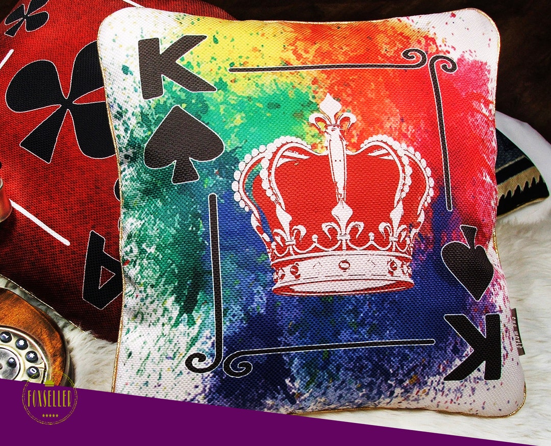 Decorative Pillow, King Cower, Black and Red, Accent Pillows, Crown ...