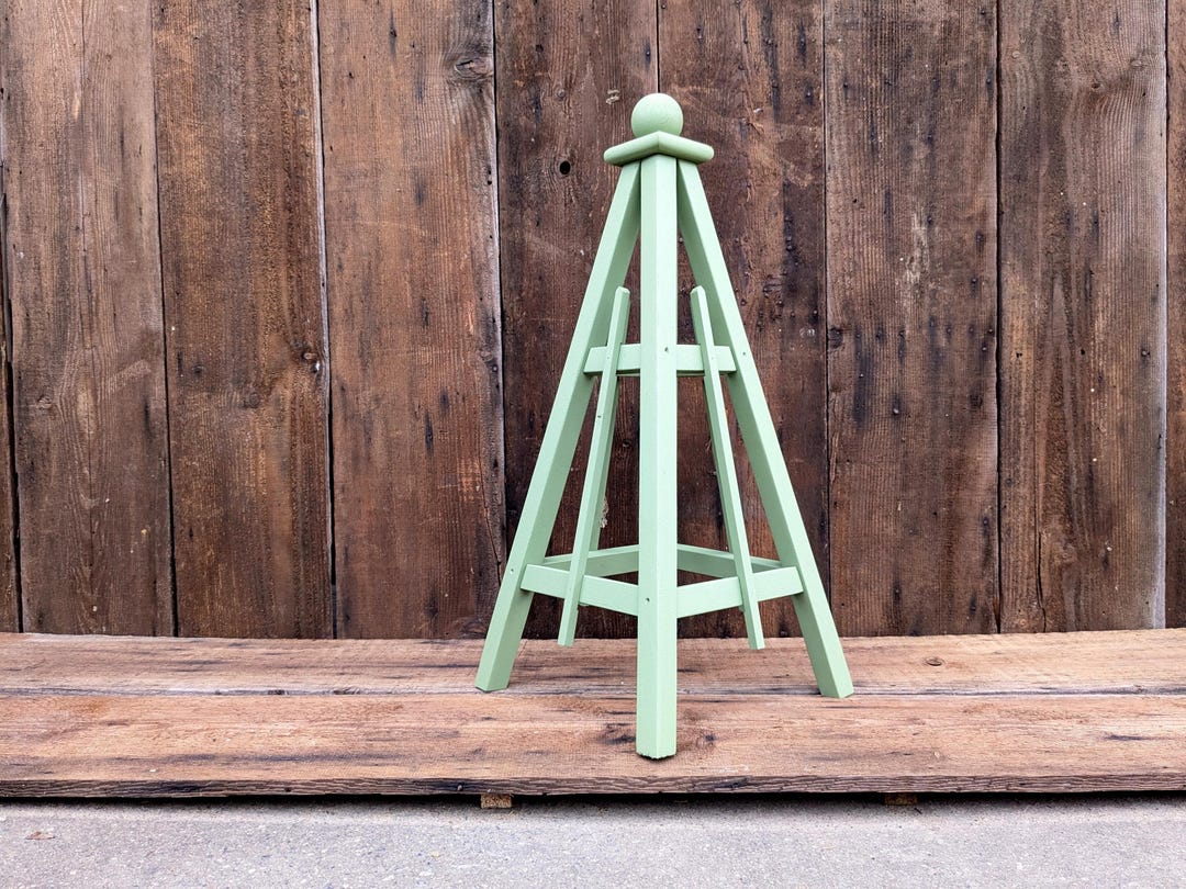 3' French Moss Green Obelisk | 16" Base | Solid Pine Plant Stand | 4 ...