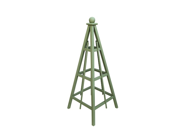 5' French Moss Green Obelisk 16 or 24 Base Solid Pine Structure 4 ...