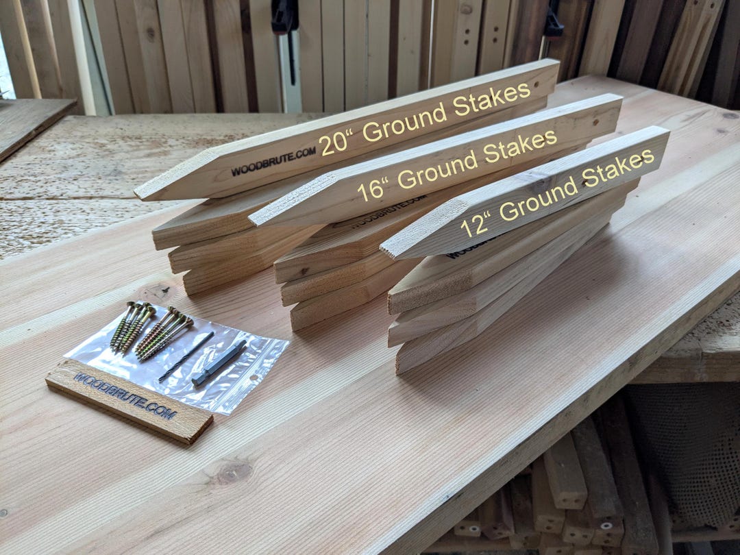 Set of 4 Cedar Ground Stakes 3 Lengths Available - Etsy