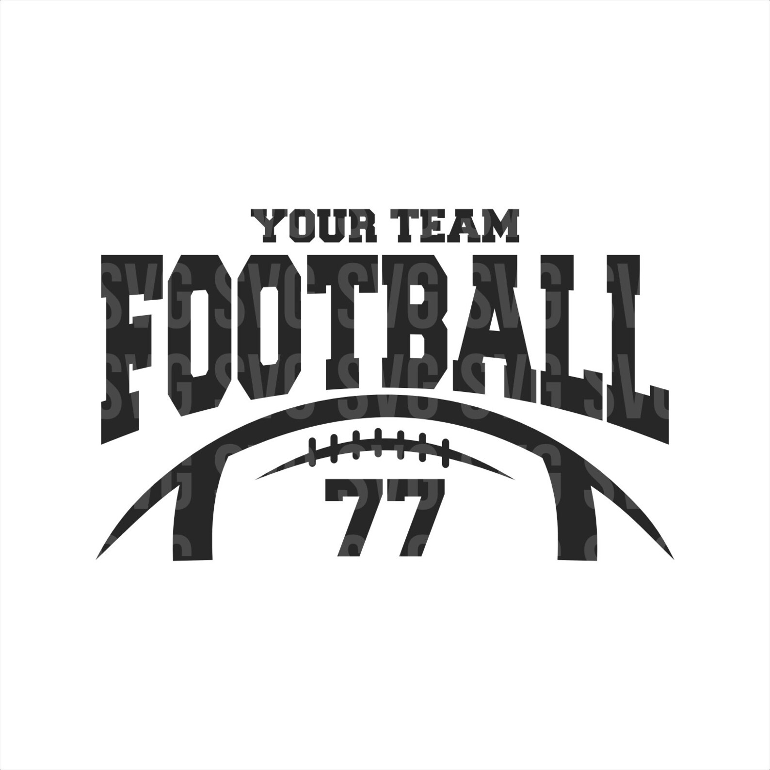 Football Svg, Custom Football Svg, Half Football Svg, Digital Download ...