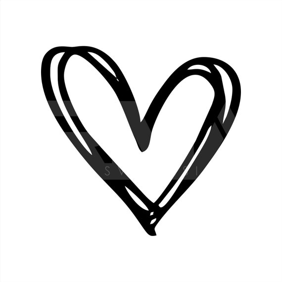 Hand Drawn Heart Hand Lettered Hearts SVG SVG Files Instant Etsy