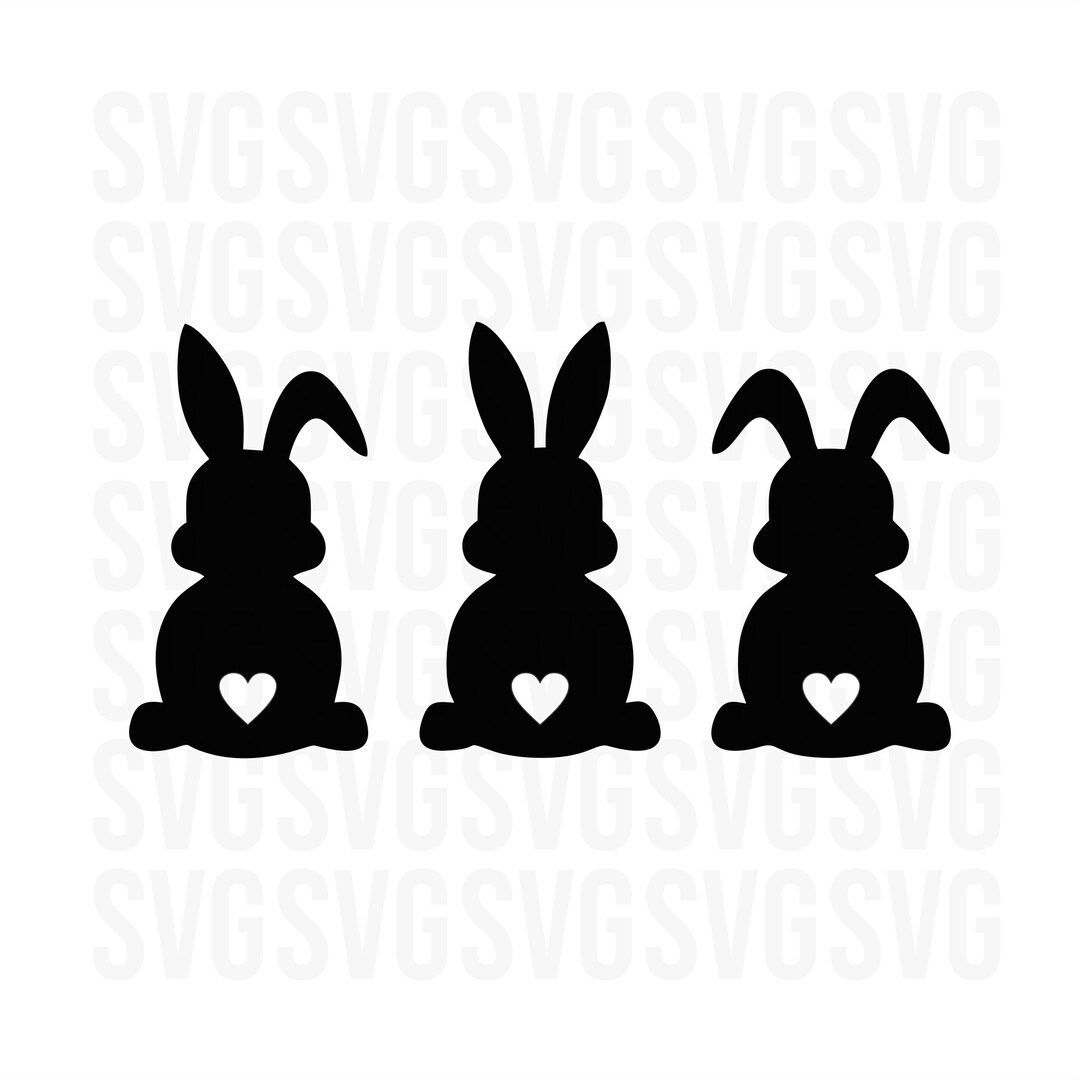 Bunnies Svg, Easter Bunnies Svg, Bunny Svg, Heart Bunny Svg, Cute ...