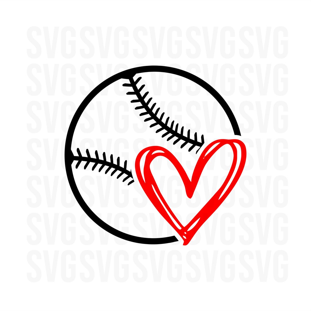 Baseball With Heart Svg, Baseball Love Svg, Baseball Season Svg ...