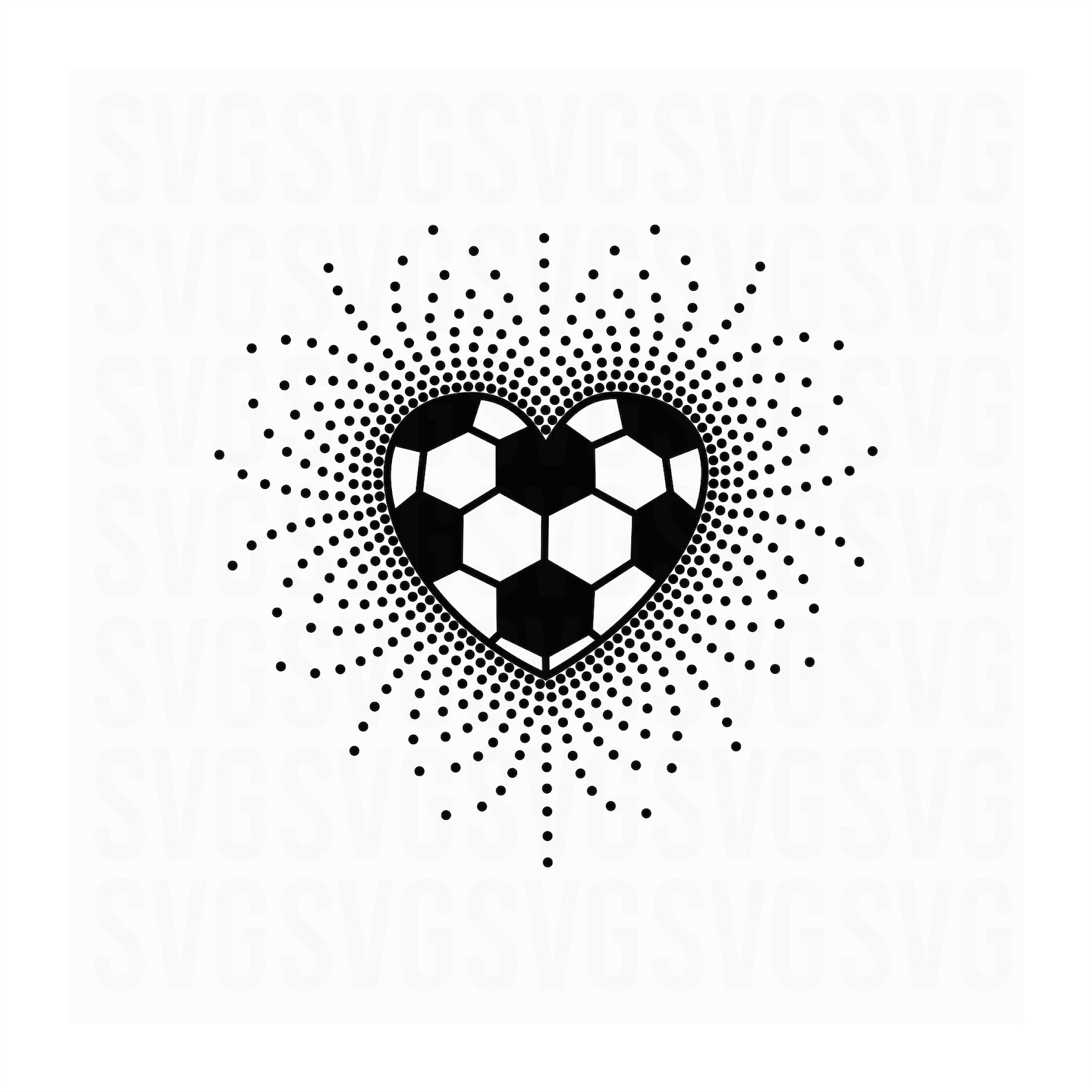 Scatter Soccer Ball Svg Soccer Ball Svg Hear Soccer Ball | Etsy