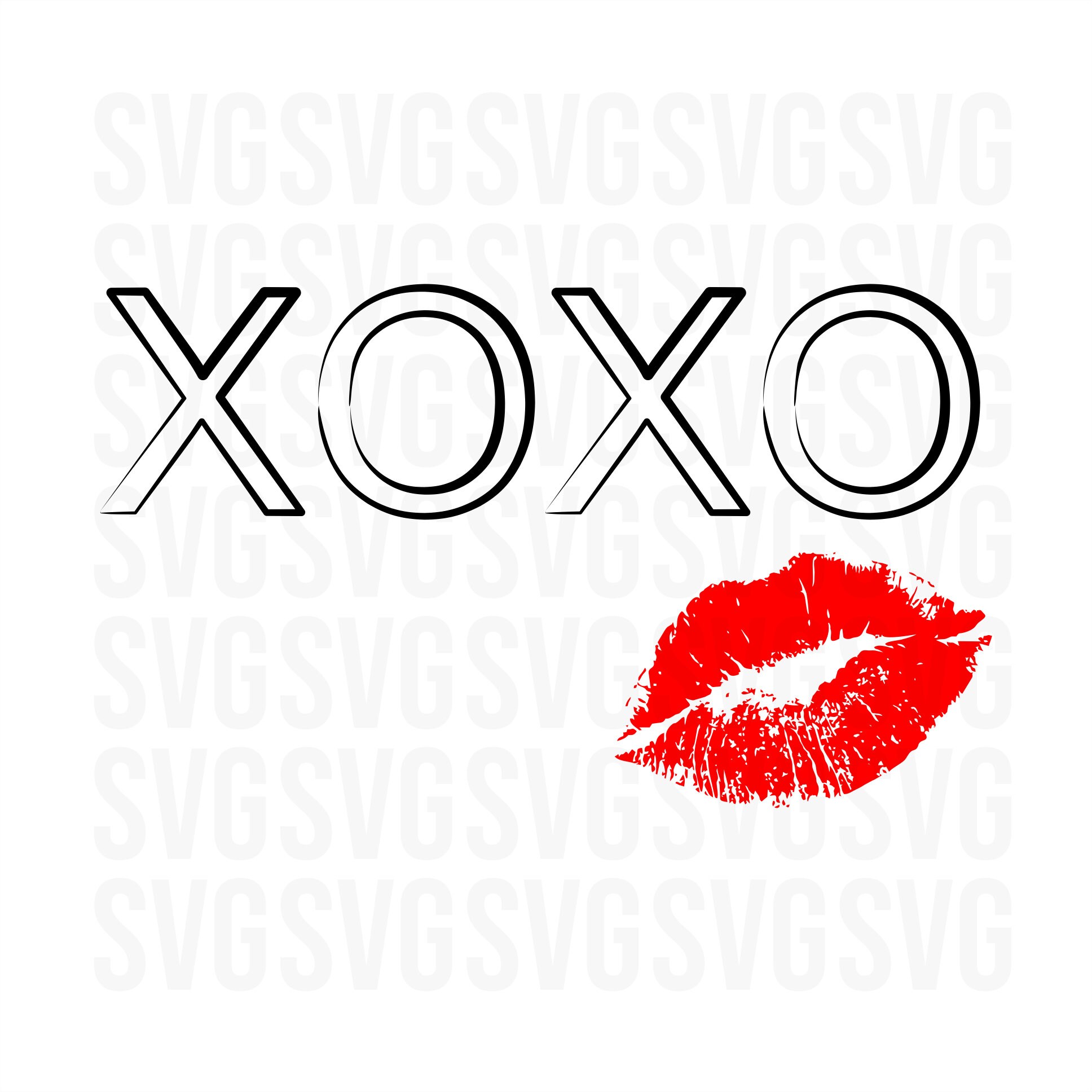 Dxf Xoxo Svg Kiss Svg Valentines Day Svg Love Svg Png Xoxo Lips Svg