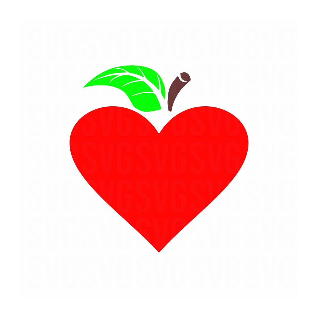 Apple Heart Svg, Apple Svg, Teacher Svg, Teacher Appreciation Svg ...