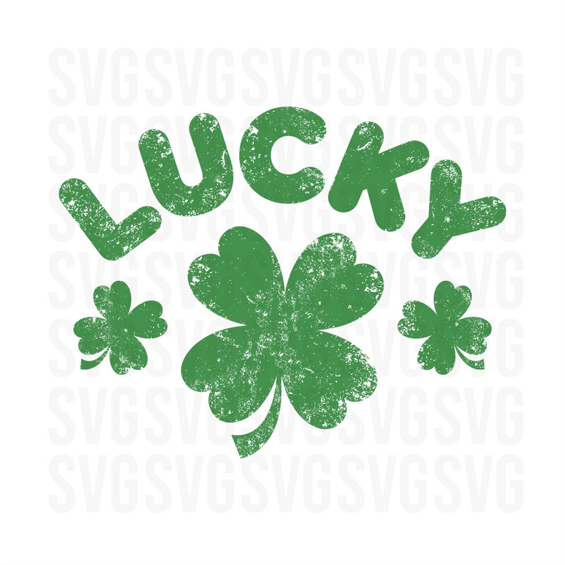 Distressed Lucky Svg Sublimation 4 Leaf Clovers SVG St. - Etsy