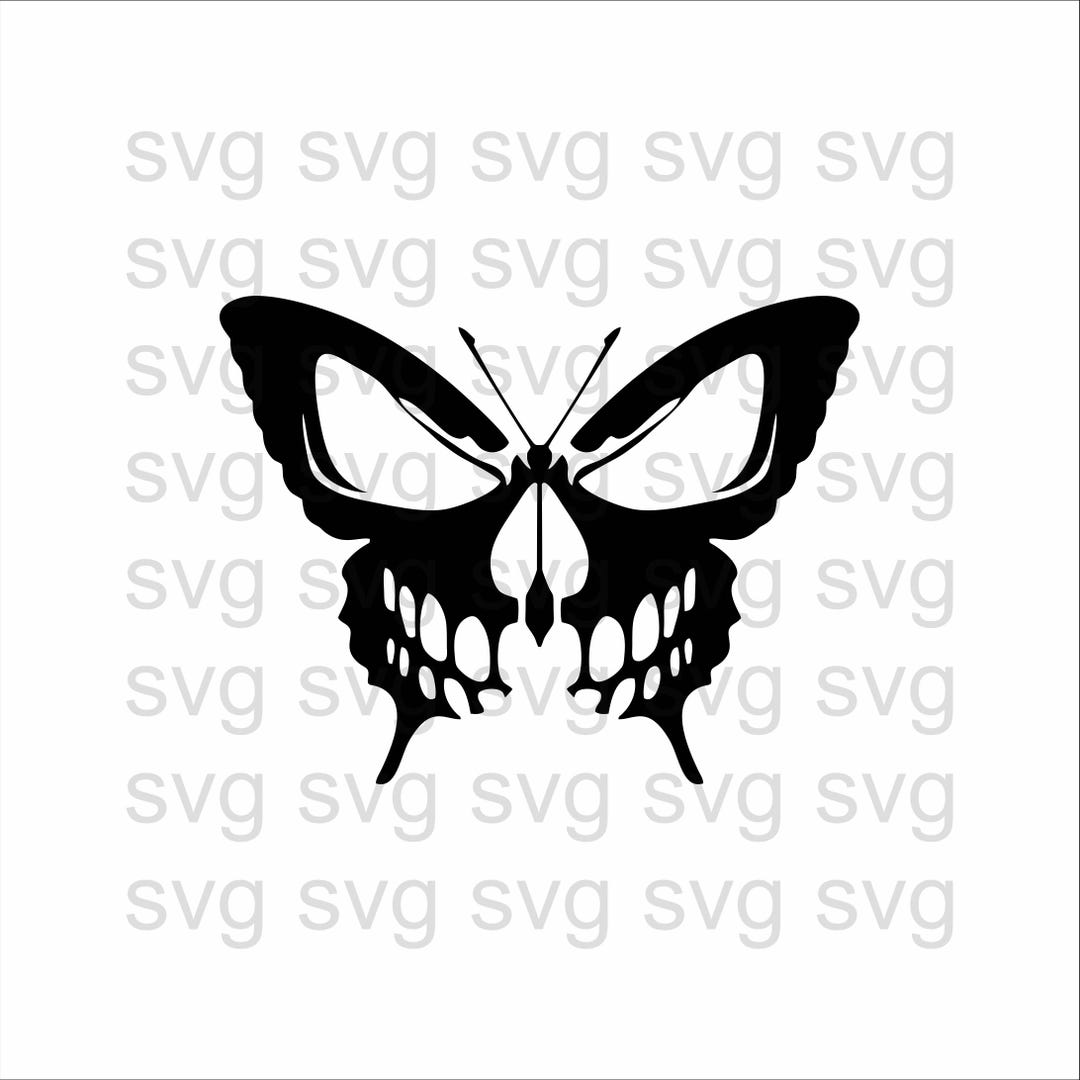 Skull Butterfly Svg, PNG, Halloween Svg, Scary Svg, Png, Print File ...