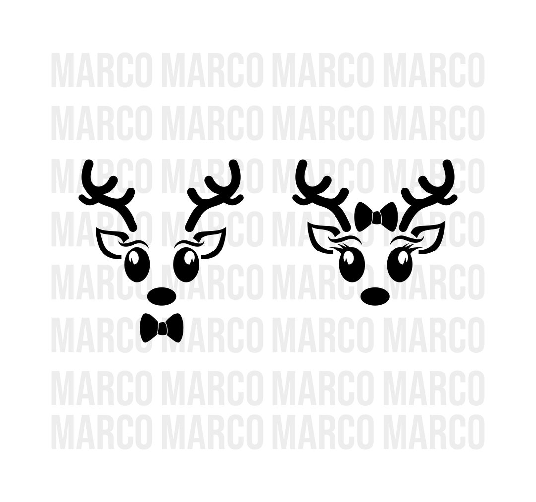 Cara de reno SVG, PNG, PDF, Cricut, Silueta, Cricut svg, Silhouette svg ...