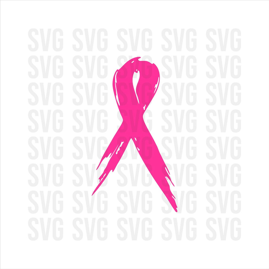 Ribbon Svg, Pink Ribbon Svg, Distressed, October Svg, Cancer Awareness ...