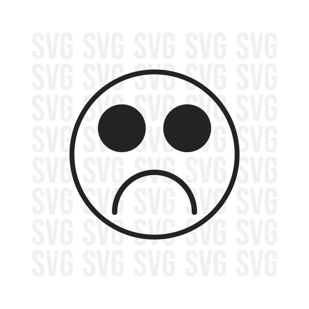 Smiley Face Svg, Sad Smiley Face Svg, Dxf, Png, Cute Emoji, Svg for ...